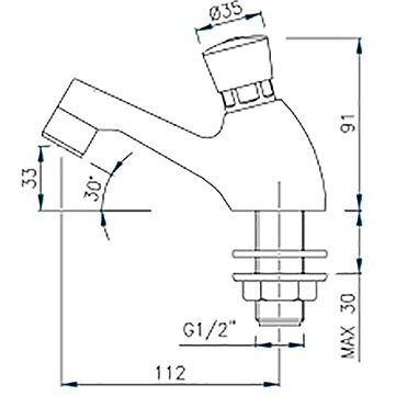 Press Button Time Flow Taps With Vandal Resistant Button