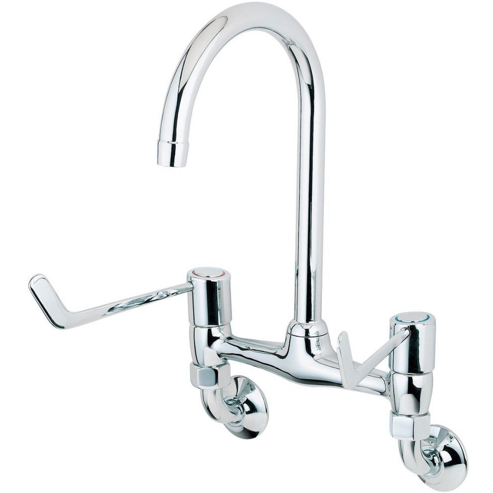 Lever Operated Bridge Sink Mixer Tap: Wall Mounted