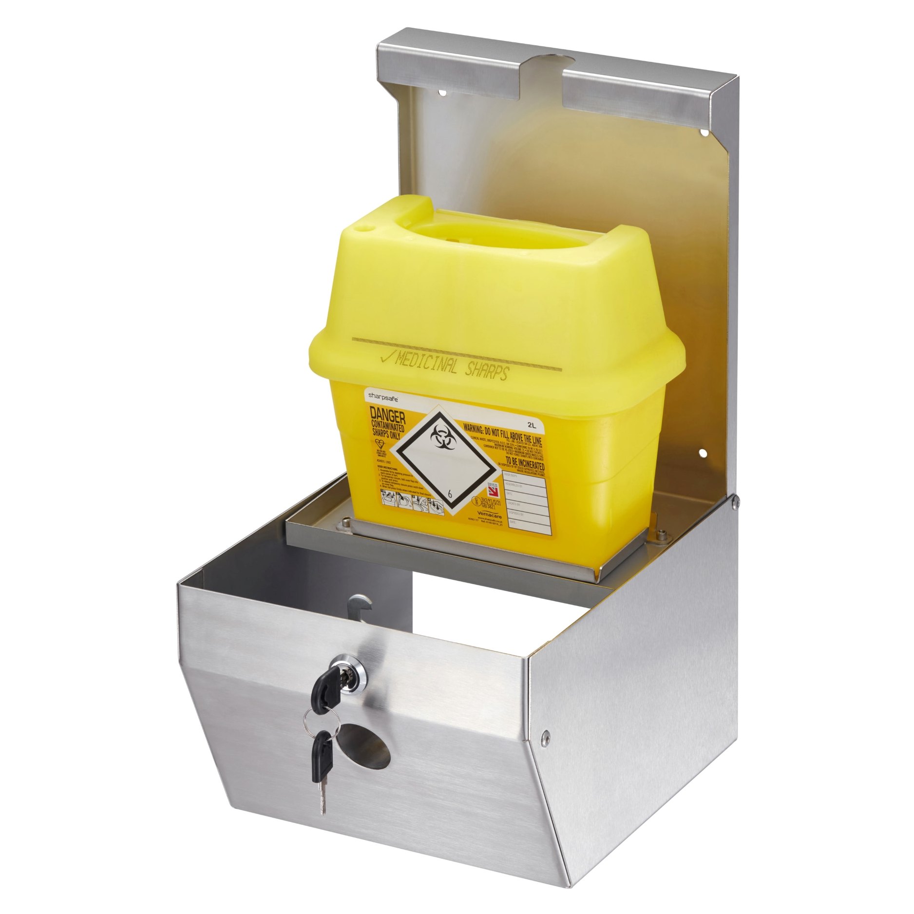 Stainless Steel Wall Mounted Sharps Disposal Box