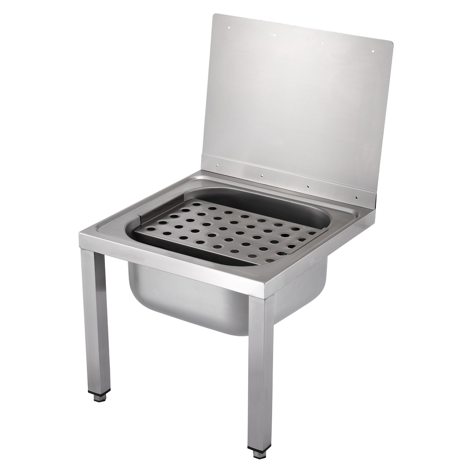 Bucket Sinks With Removable Grating In Stainless Steel
