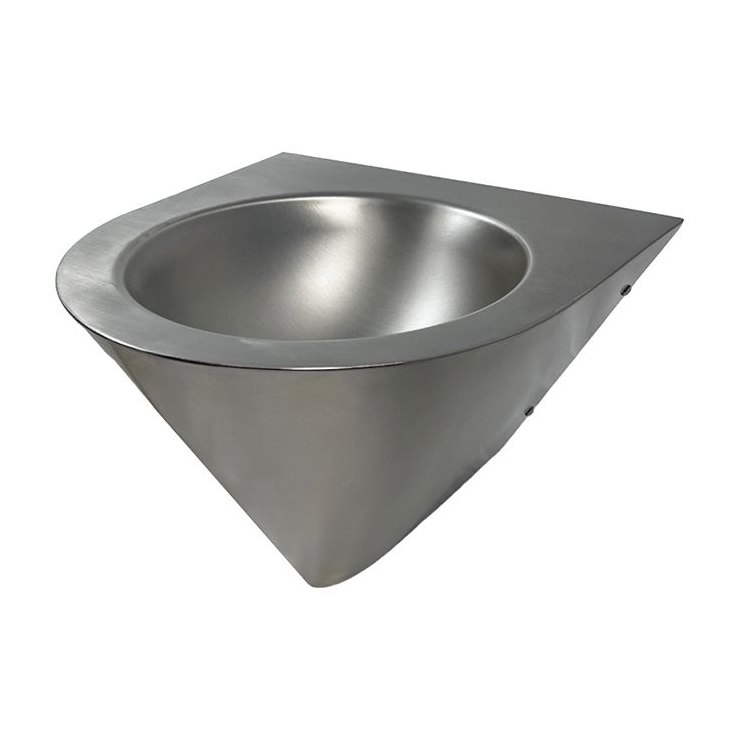 Stainless Steel Rounded Security Wash Basin