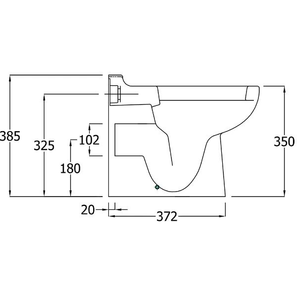 Back To Wall 350mm High Junior Height Toilet