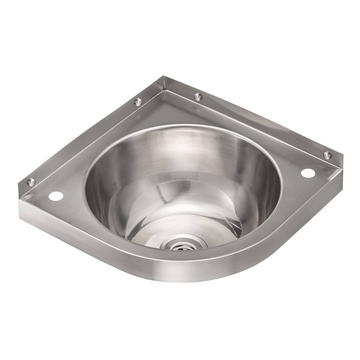 Stainless Steel Corner Wash Basin With High Polished Bowl