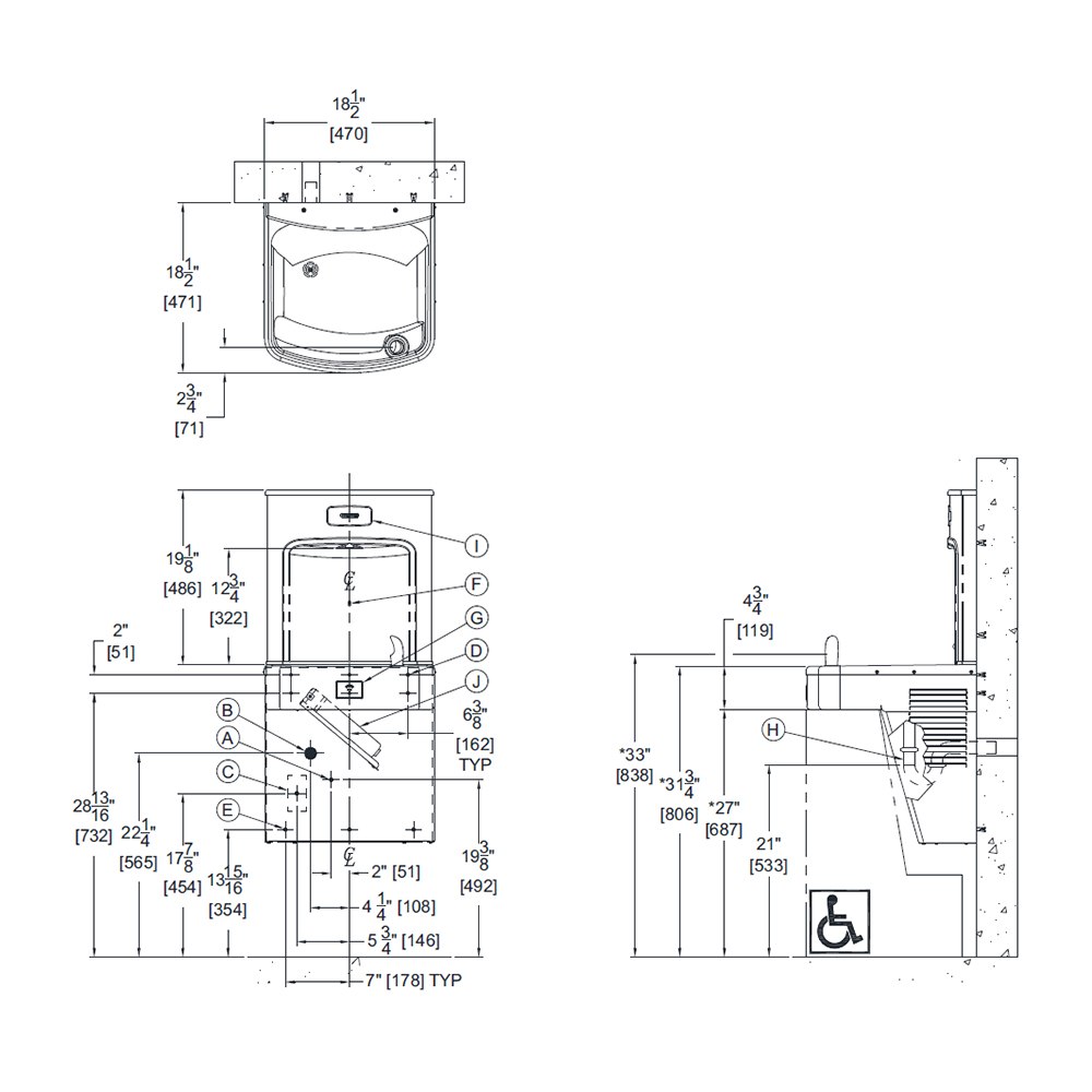 School Accessible Water Cooler And Bottle Filler