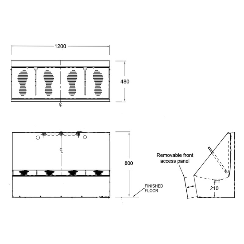 Two-Person Wudu Foot Wash Troughs For Schools & Colleges