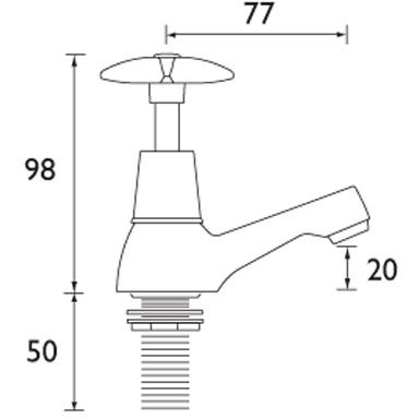Cross Head Wash Basin Taps: Chrome Plated