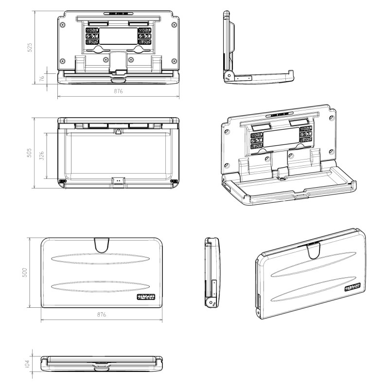 Horizontal Fold Down Baby Changing Station